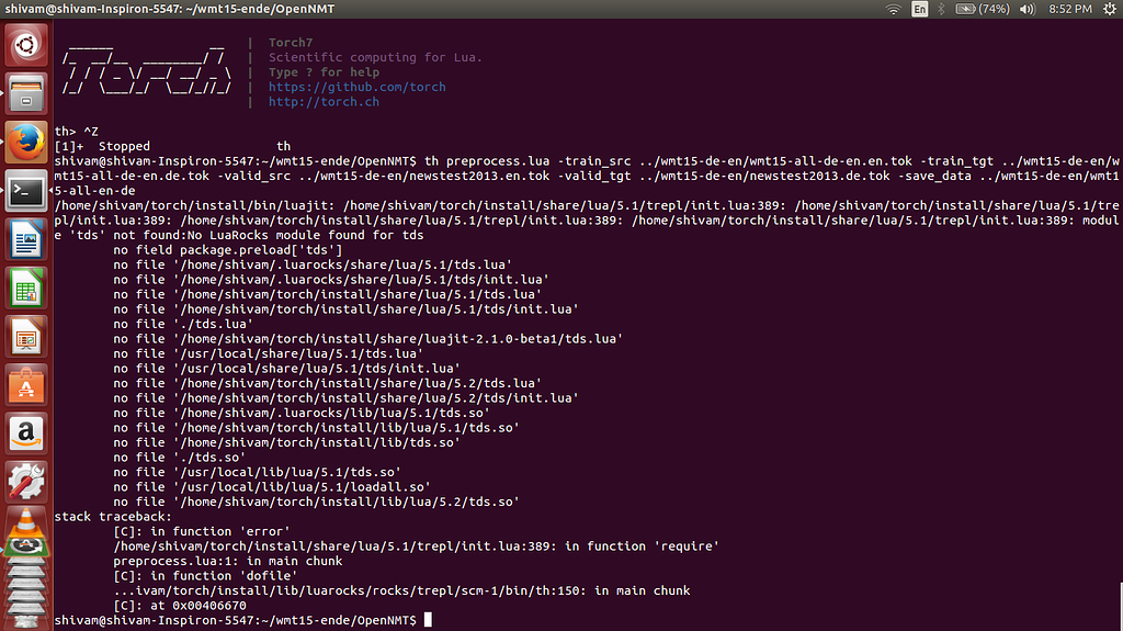 Issues when running the English-German WMT15 training - Support - OpenNMT